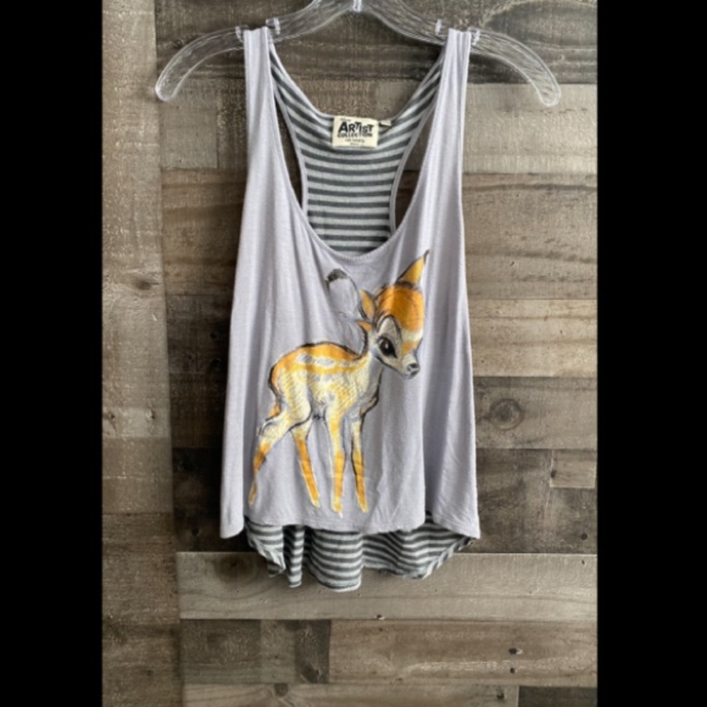 Disney Artist Collection Bambi Cartoon Tank Top - Gem